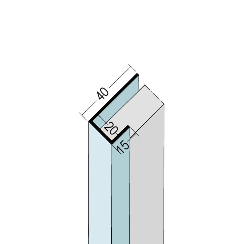 Edge Profile 40x20x15 Aluminium 2.5m | Protektor